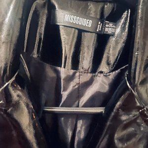 Missguided | Jackets & Coats | Missguided Black Vinyl Seam Detail ...
